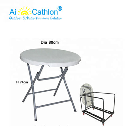 Trolley Storage Cart For Plastic Folding Rectangle Round Bar Outdoor ...