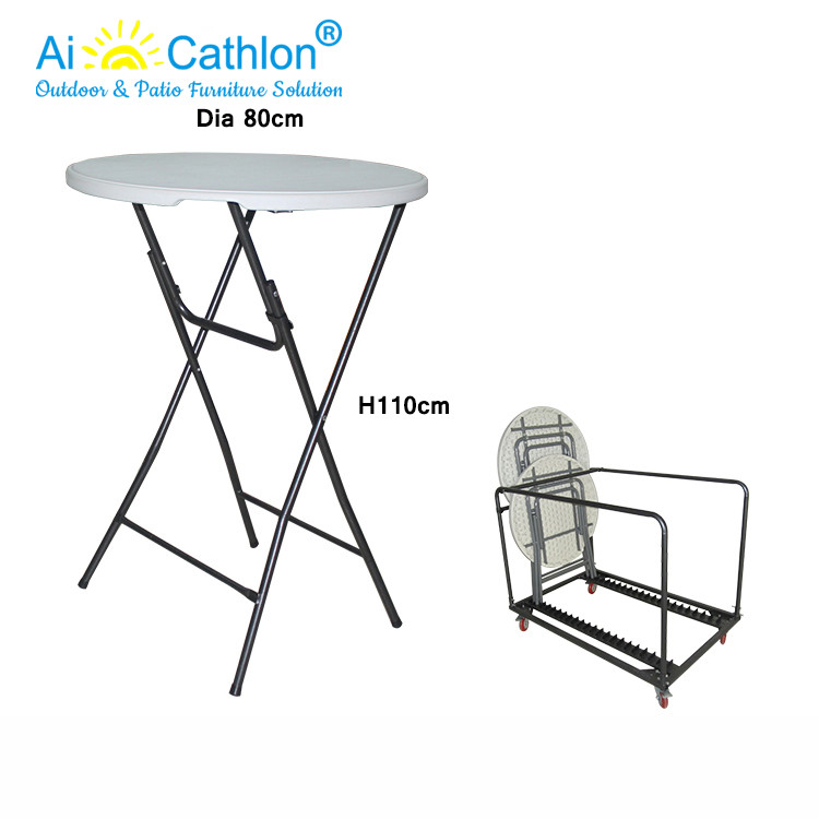 Trolley Storage Cart For Plastic Folding Rectangle Round Bar Outdoor ...